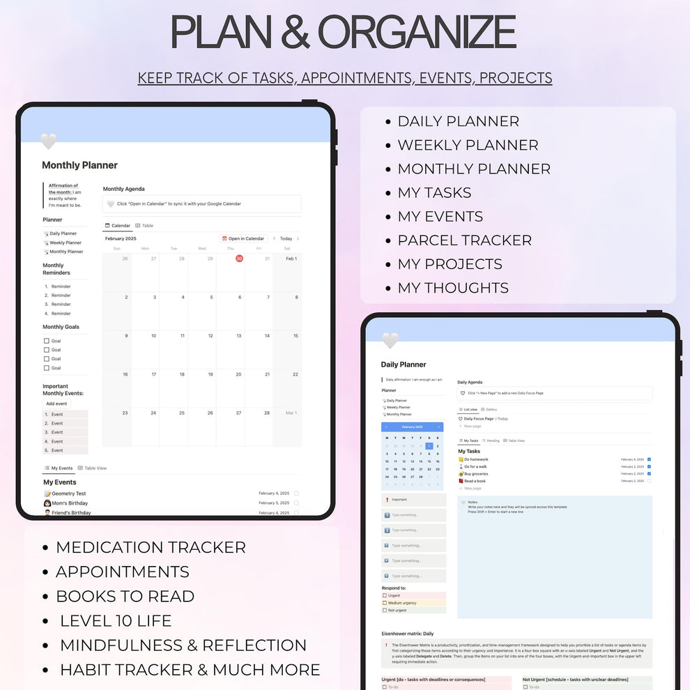 Color-Coded ADHD Notion Planner with an Automated Notification Center ...