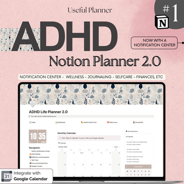 ADHD Notion Planner with Automated Notification Center – UsefulPlanner